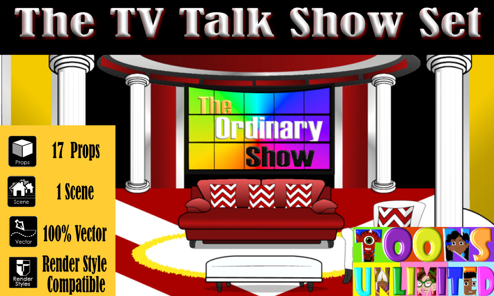 TV Talk Show Set - Cartoon Animator/Scene - Reallusion Content Store