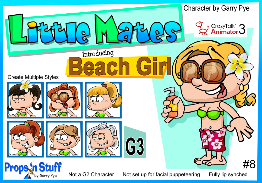Little Mates #8 - Beach Girl - Cartoon Animator/Actor - Reallusion ...