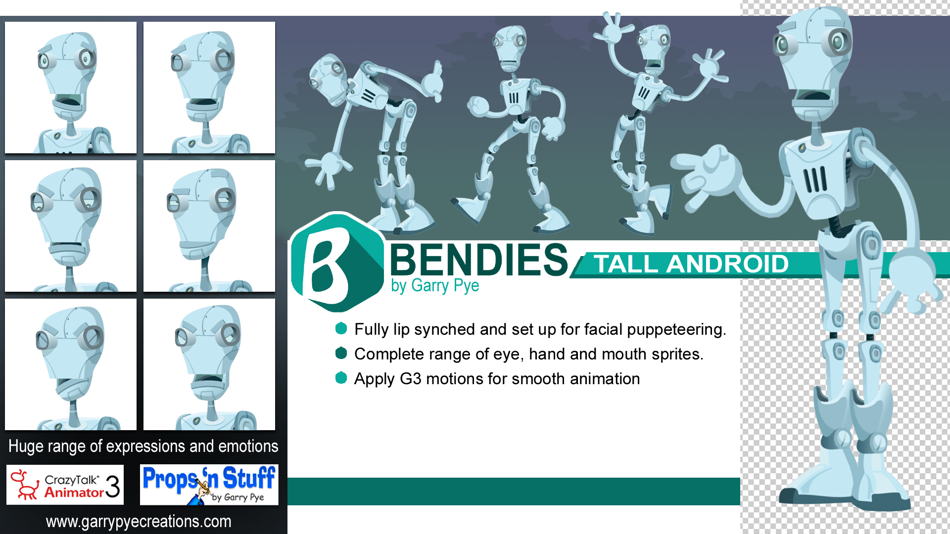 06 Bendies Tall Droid - Cartoon Animator/Actor - Reallusion Content Store