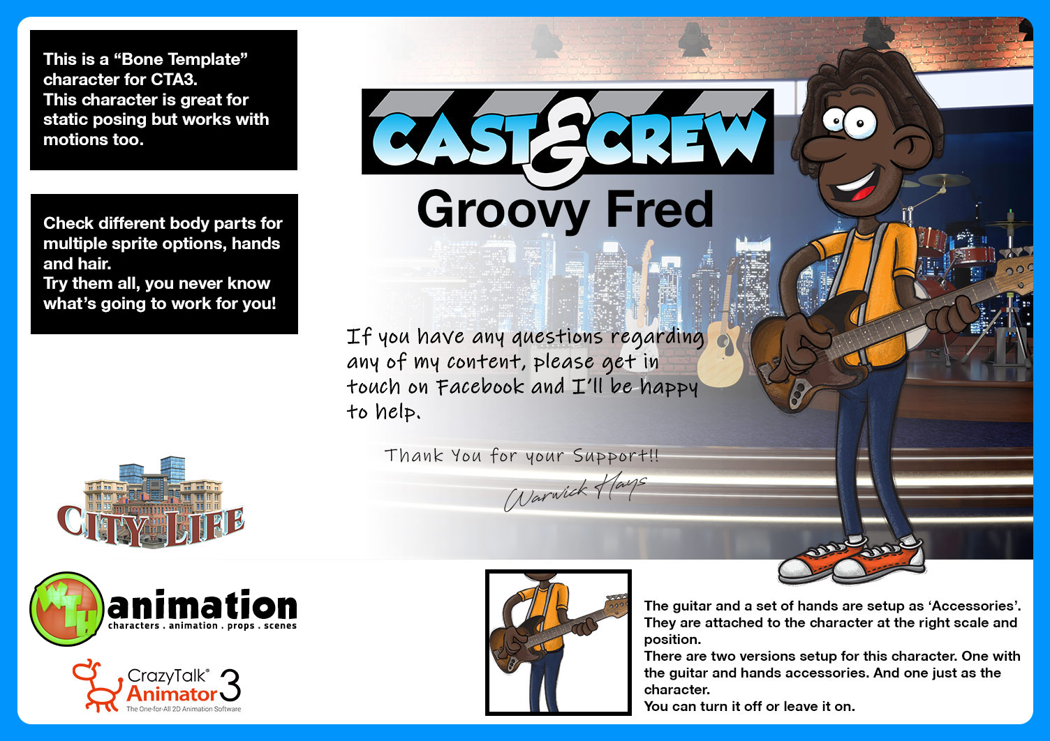 Cast&Crew – Groovy Fred - Cartoon Animator/Actor - Reallusion Content Store
