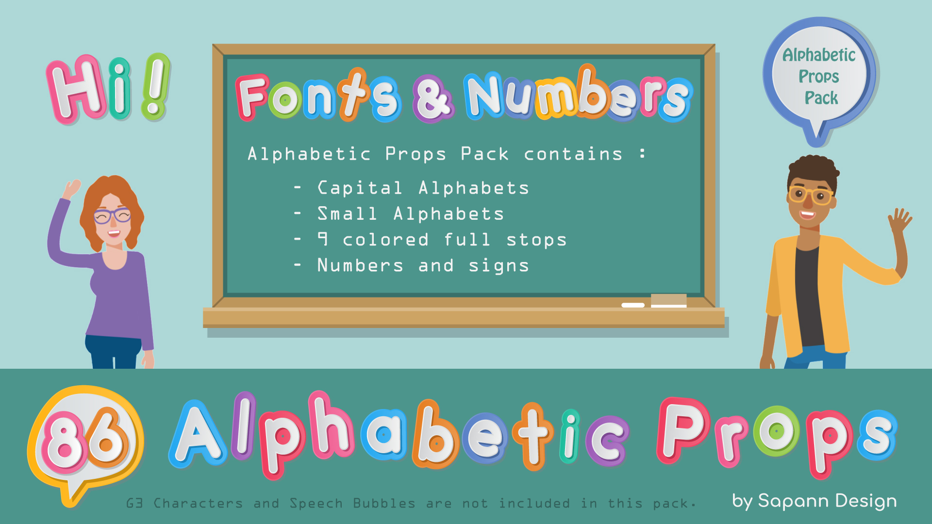 Alphabetic Props Pack - Cartoon Animator/Scene - Reallusion Content Store