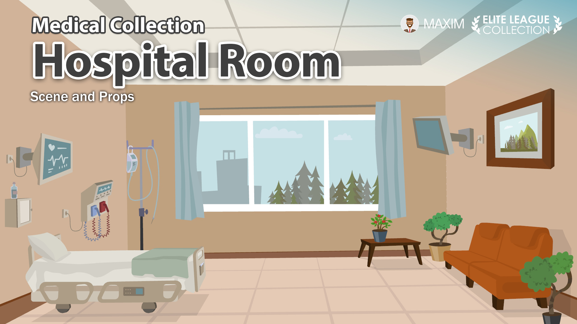 Medical Collection-Hospital Sickroom - Cartoon Animator/Scene ...