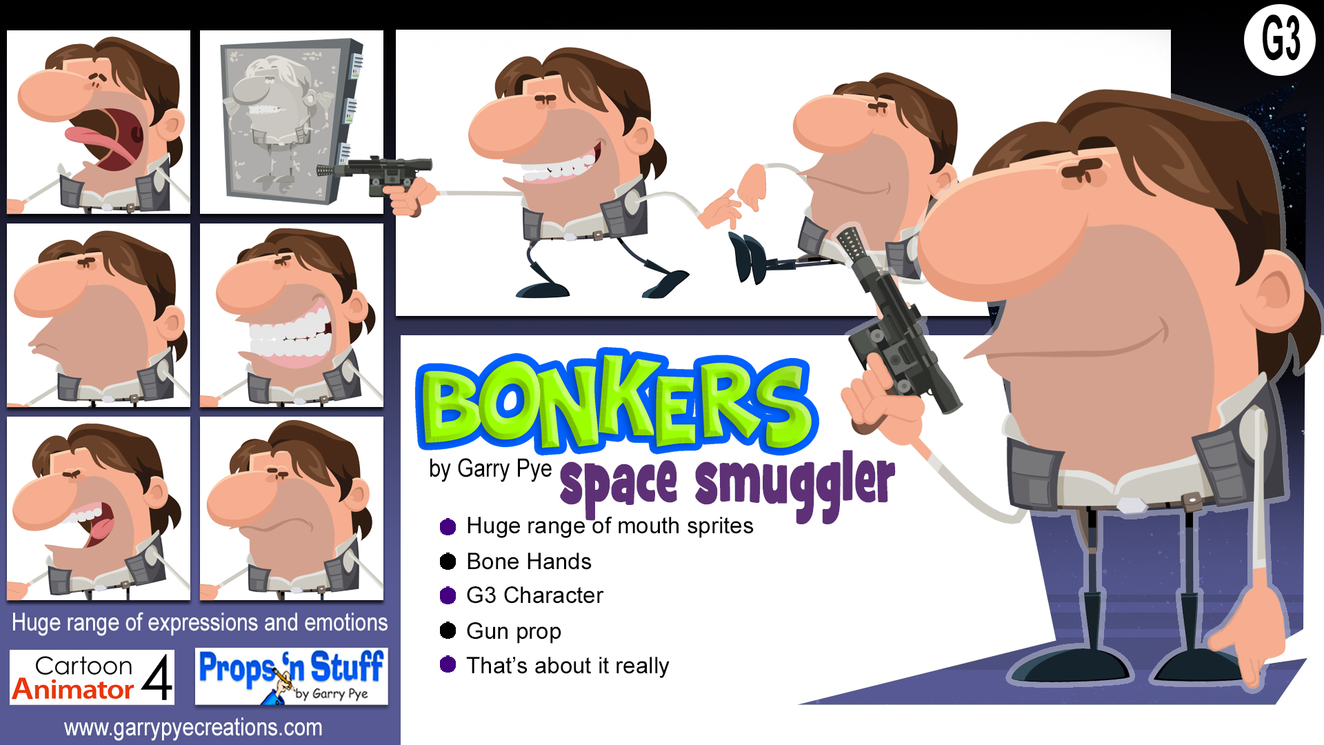 Bonkers Space Smuggler - Cartoon Animator/Actor - Reallusion Content Store