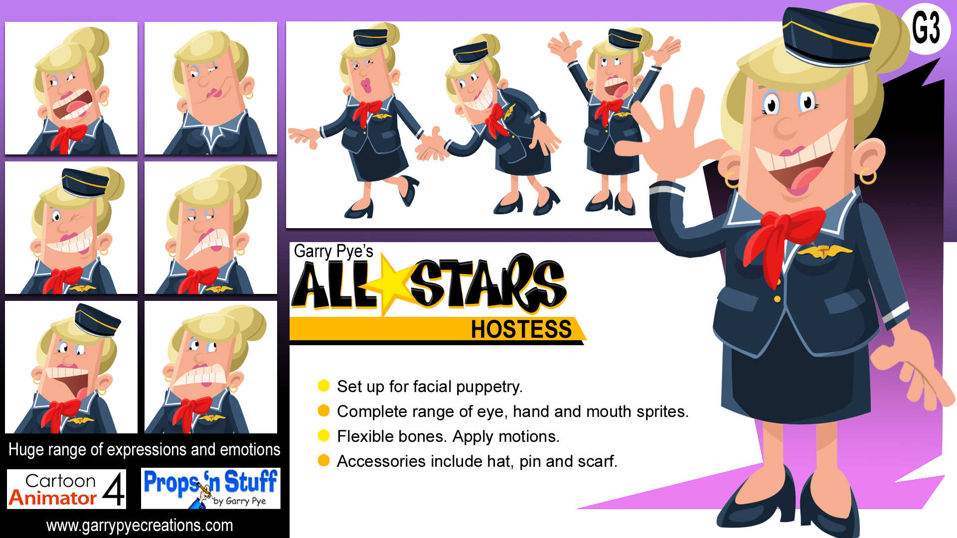 All Stars Hostess - Cartoon Animator/Actor - Reallusion Content Store