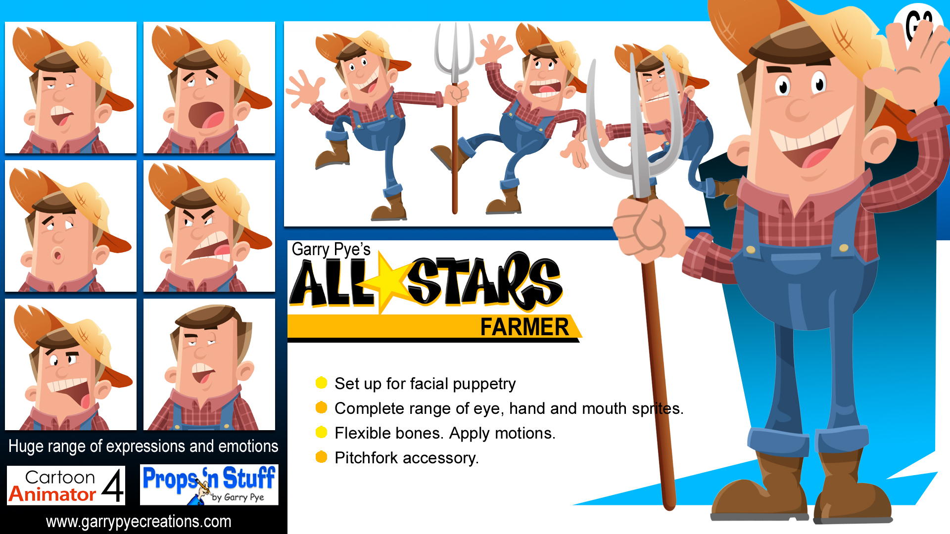All Stars Farmer Andy - Cartoon Animator/Actor - Reallusion Content Store
