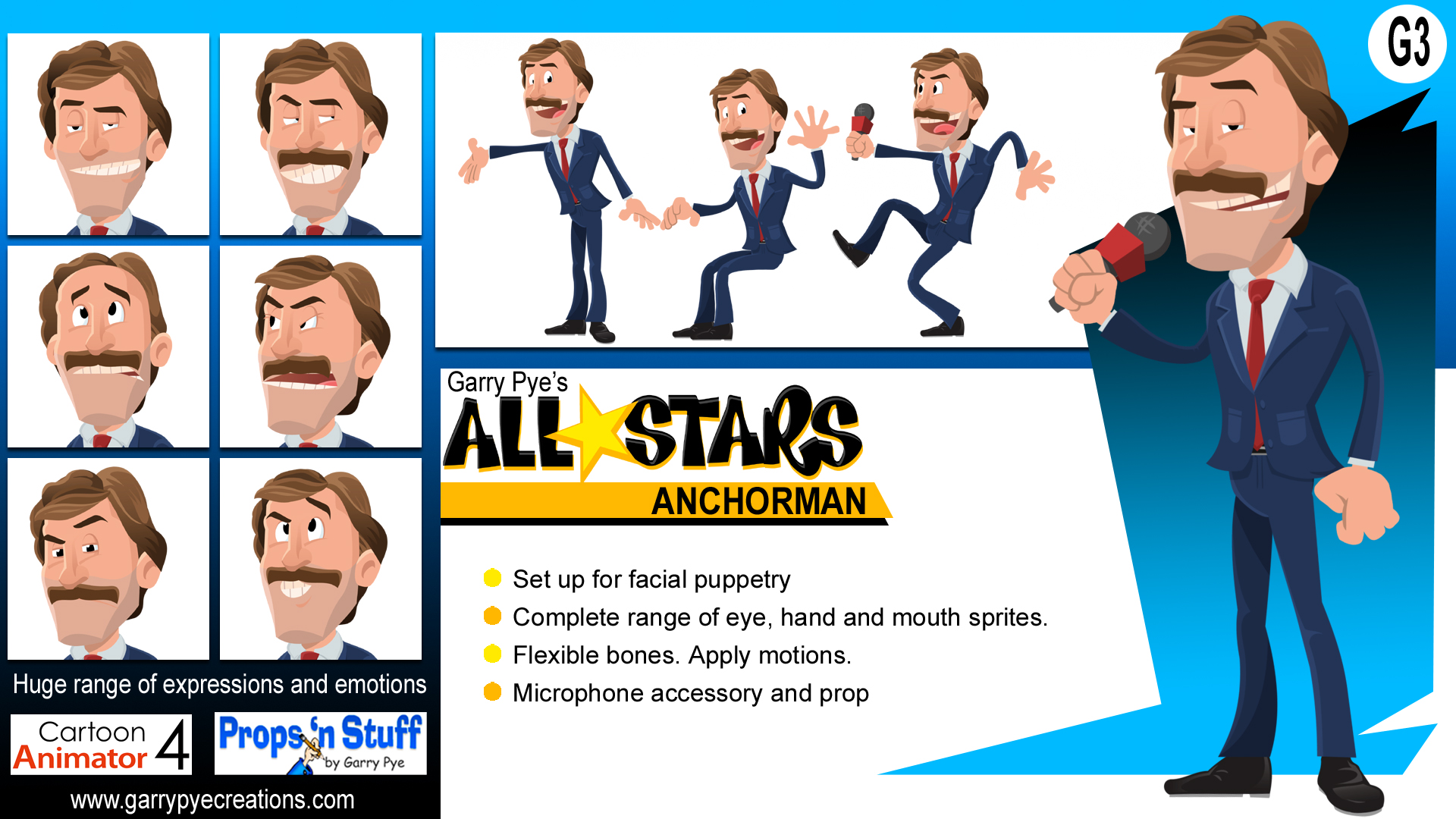 All Stars Anchorman - Cartoon Animator/Actor - Reallusion Content Store