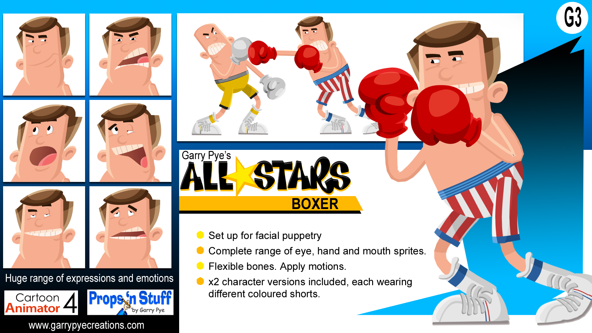 All Stars Boxer Andy - Cartoon Animator/Actor - Reallusion Content Store
