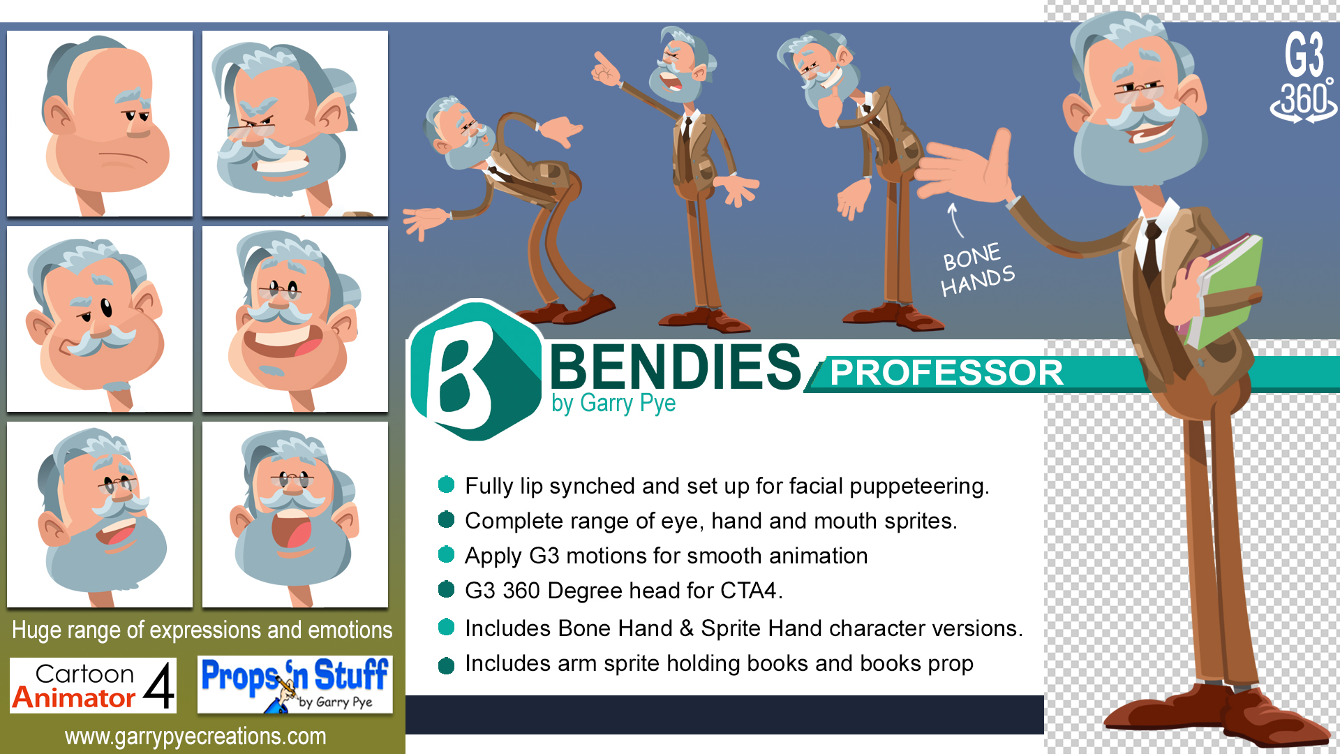 Bendie #41 - Professor - Cartoon Animator/Actor - Reallusion Content Store