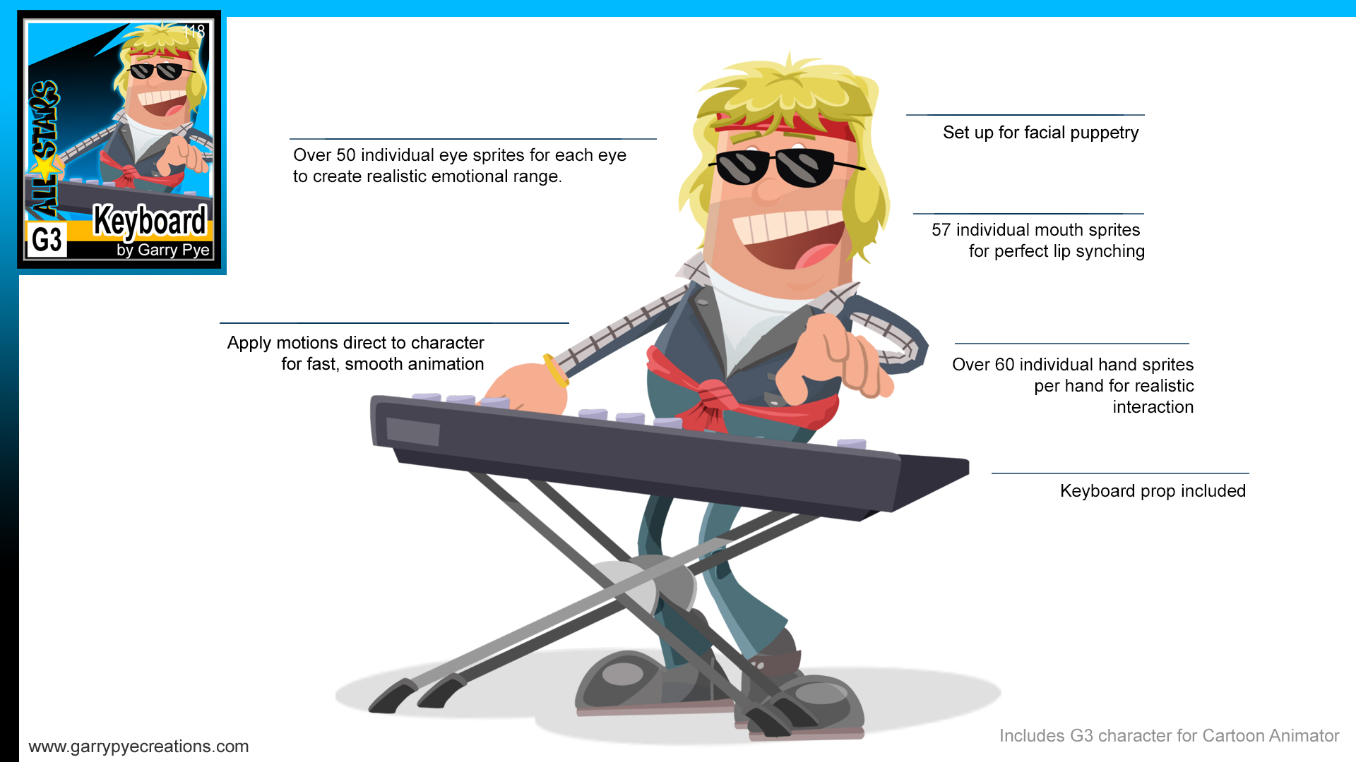 All Stars Keyboard - Cartoon Animator/Actor - Reallusion Content Store