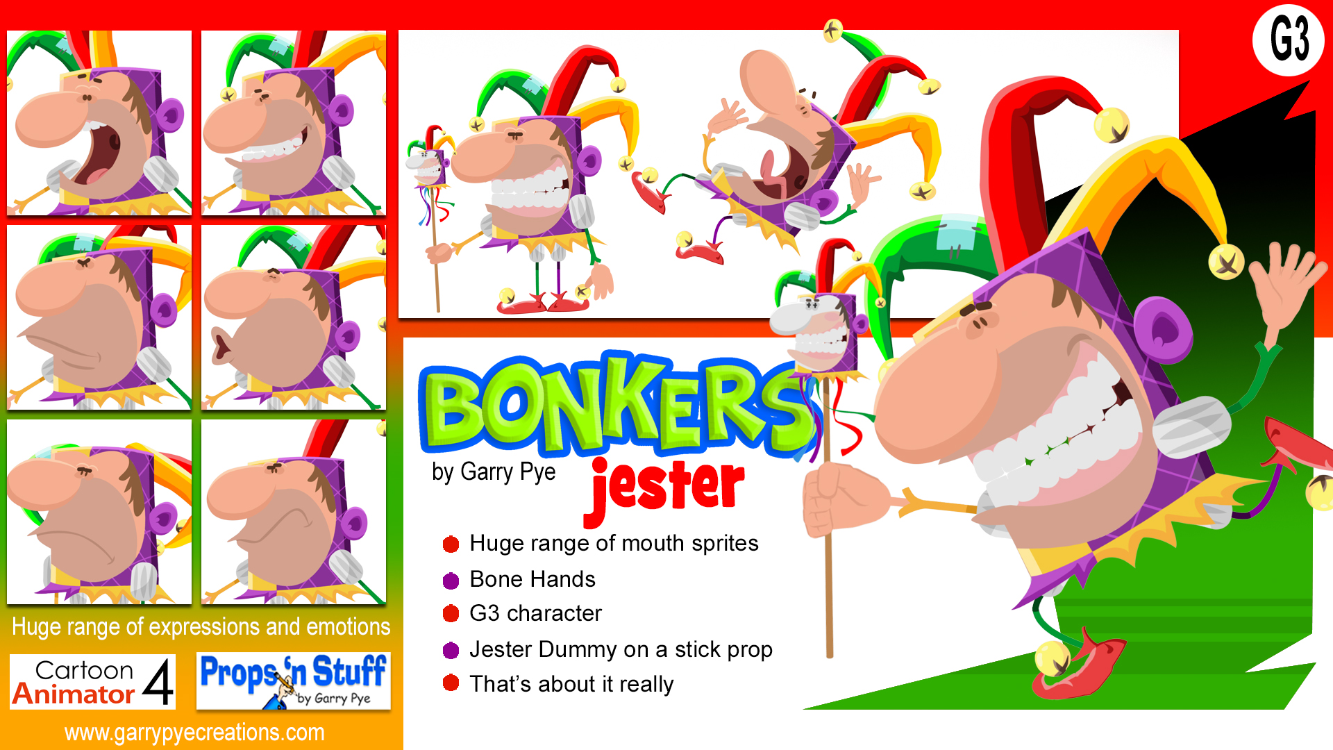 Bonkers Jester - Cartoon Animator/Actor - Reallusion Content Store
