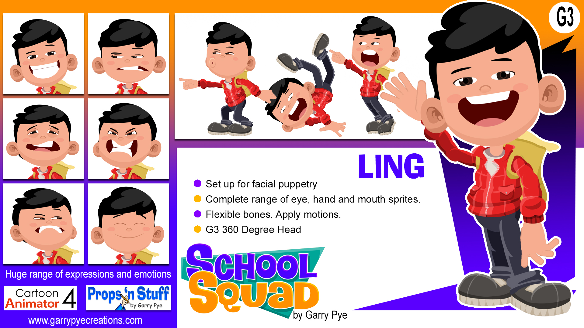 School Squad - Ling - Cartoon Animator/Actor - Reallusion Content Store