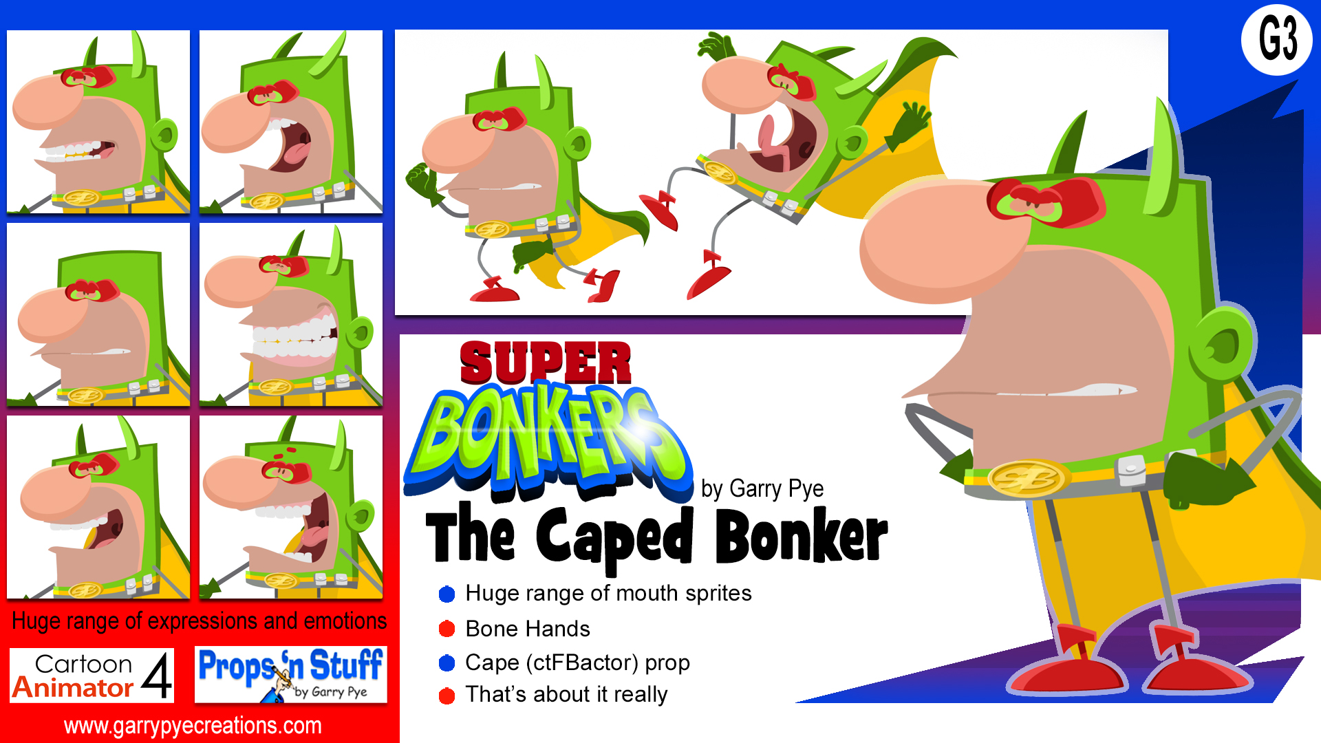 The Caped Bonker - Cartoon Animator/Actor - Reallusion Content Store