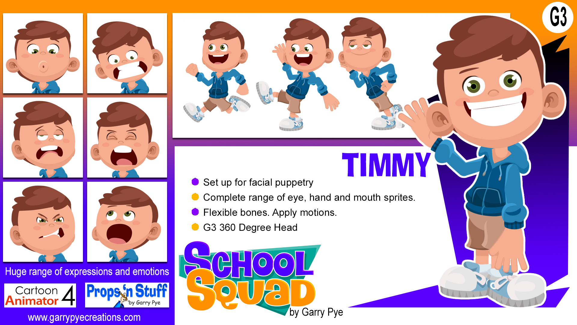 School Squad - Timmy - Cartoon Animator/Actor - Reallusion Content Store