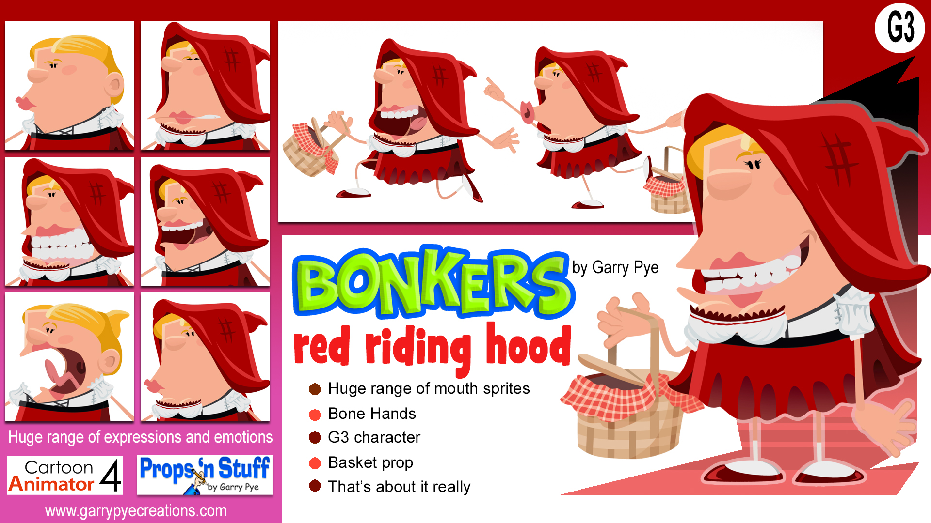 Bonkers Red Riding Hood - Cartoon Animator/Actor - Reallusion Content Store