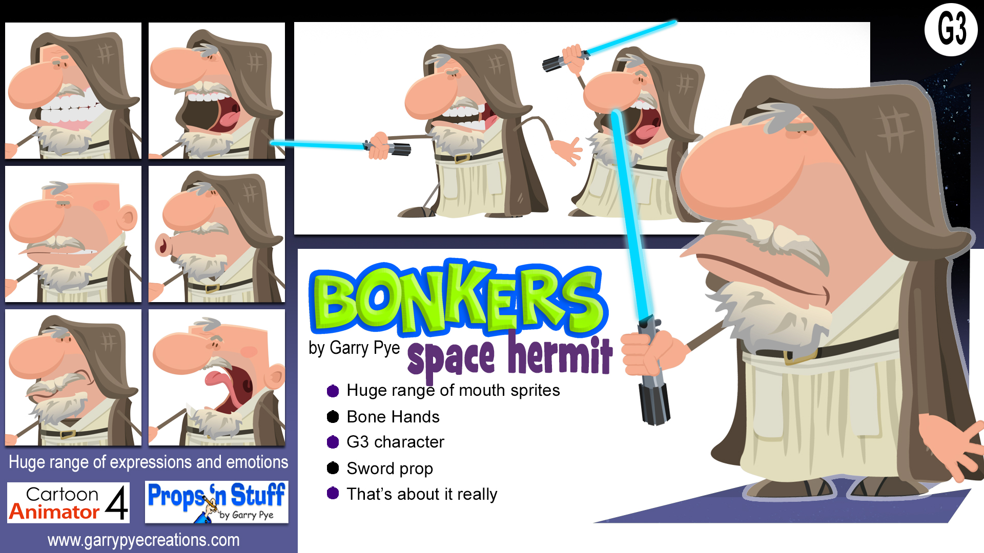 Bonkers Space Hermit - Cartoon Animator/Actor - Reallusion Content Store