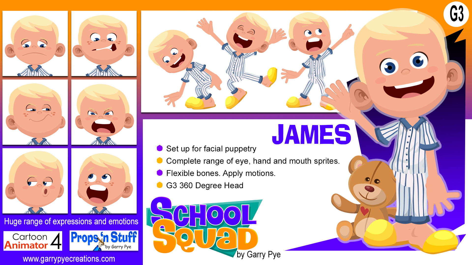 School Squad - James - Cartoon Animator/Actor - Reallusion Content Store