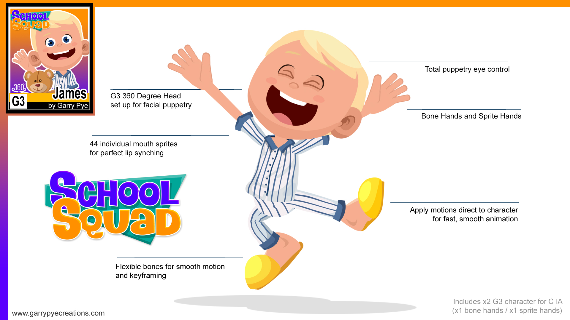 School Squad - James - Cartoon Animator/Actor - Reallusion Content Store