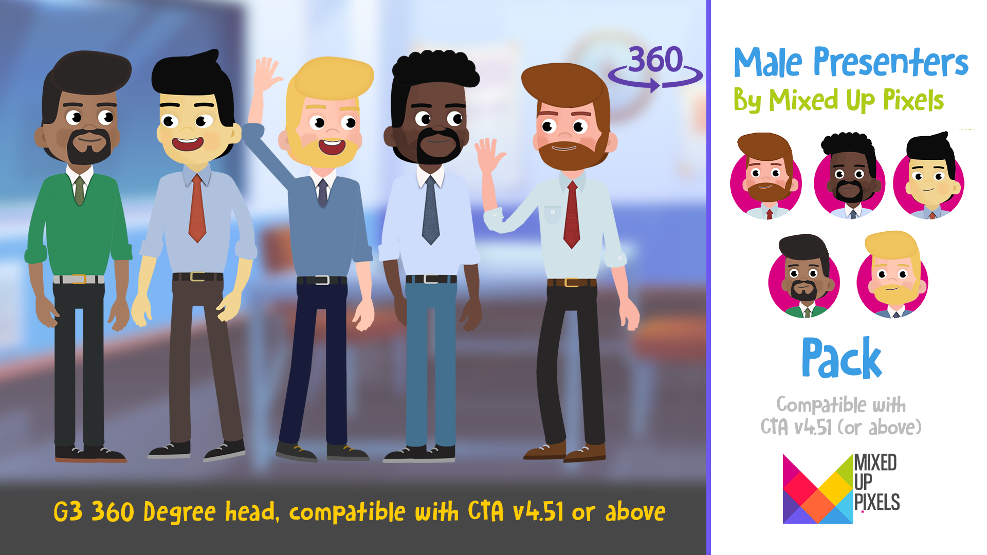 Male Presenters Pack - Cartoon Animator/Actor - Reallusion Content Store
