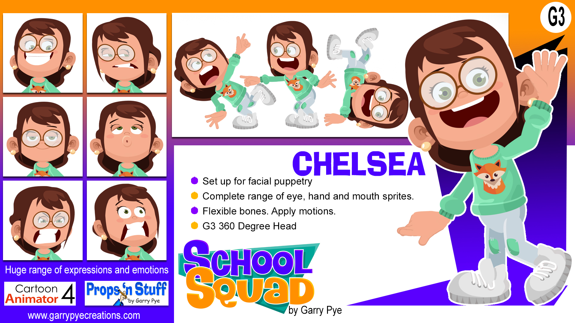 School Squad - Chelsea - Cartoon Animator/Actor - Reallusion Content Store