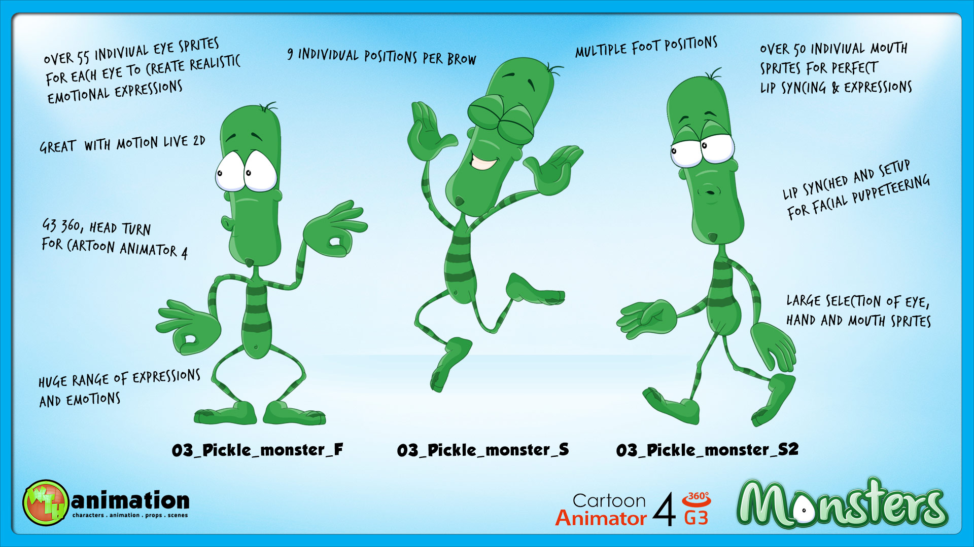 Monster - Pickle - Cartoon Animator/Actor - Reallusion Content Store