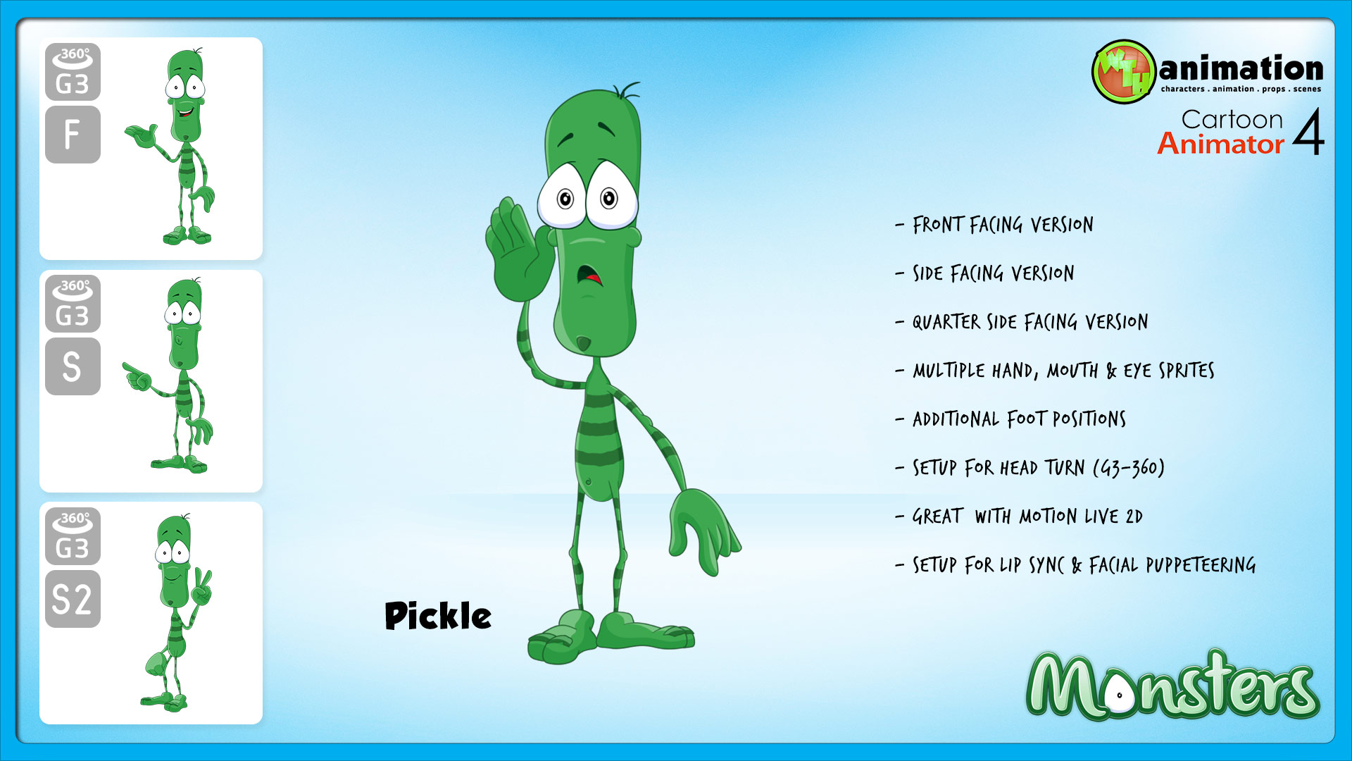 Monster - Pickle - Cartoon Animator/Actor - Reallusion Content Store