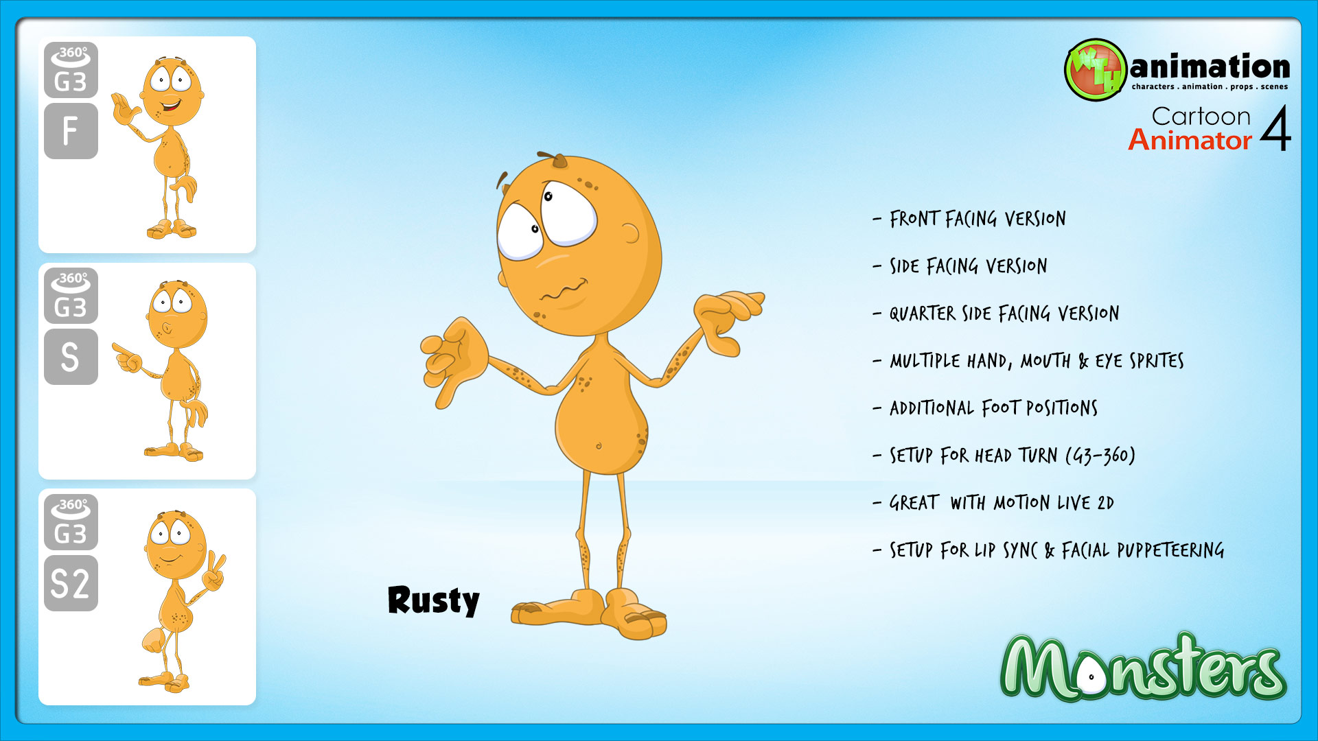 Monster - Rusty - Cartoon Animator/Actor - Reallusion Content Store