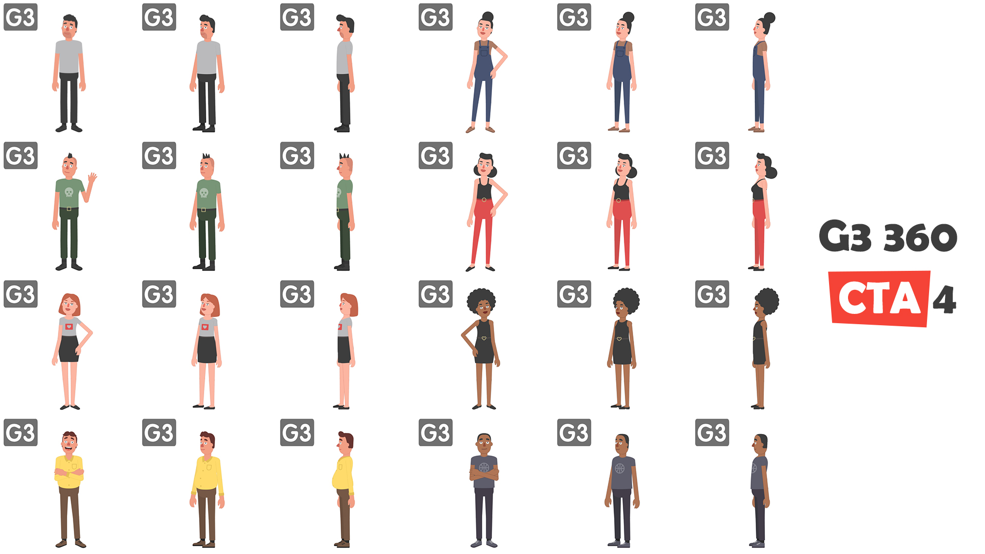 G3 360 Characters - Office colleagues - Cartoon Animator/Actor ...
