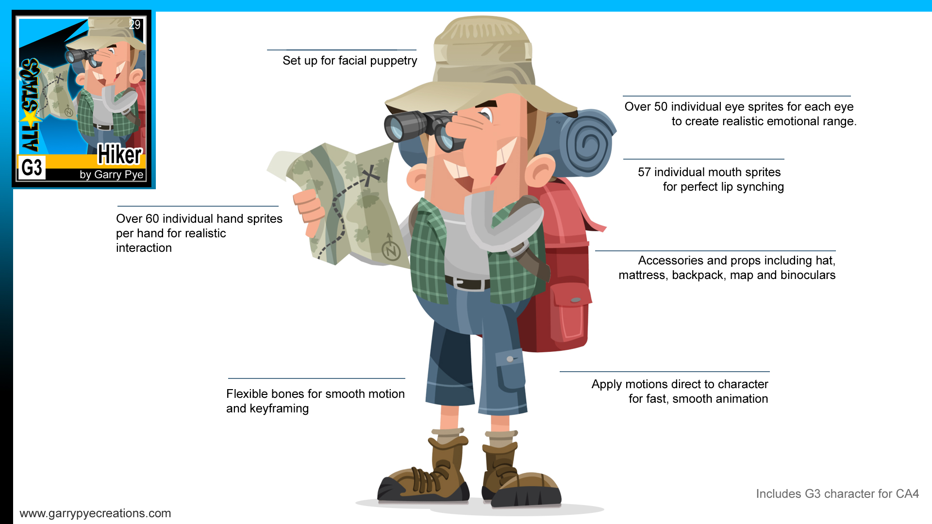 All Stars Hiker Andy - Cartoon Animator/Actor - Reallusion Content Store