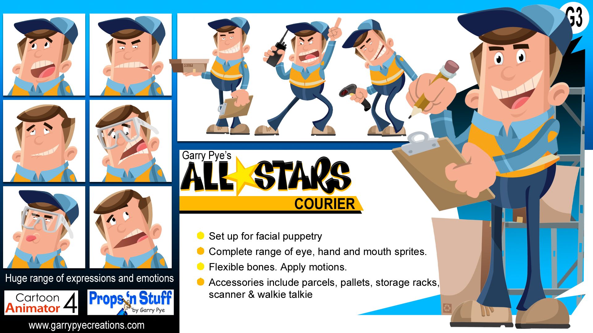 All Stars Courier Andy - Cartoon Animator/Actor - Reallusion Content Store