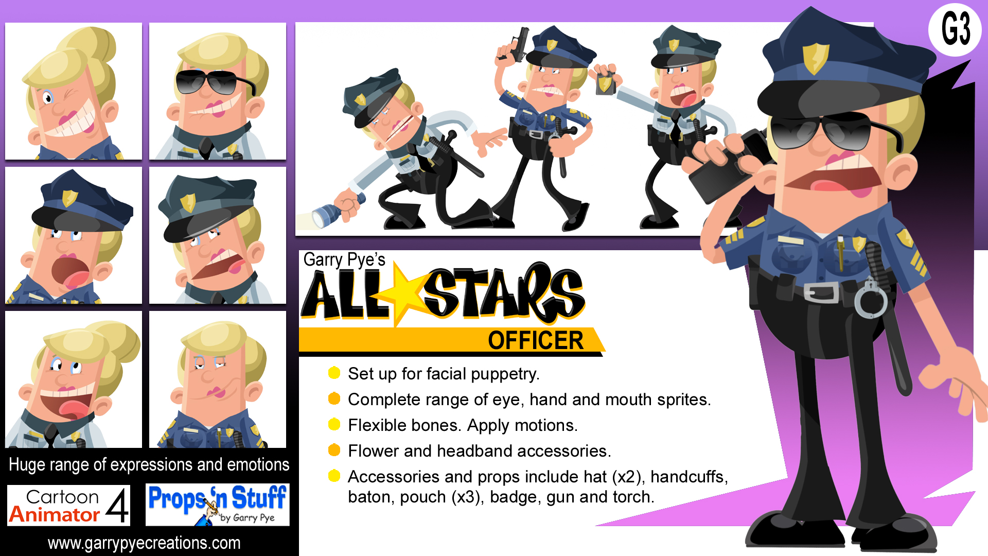 All Stars Officer Amy - Cartoon Animator/Actor - Reallusion Content Store