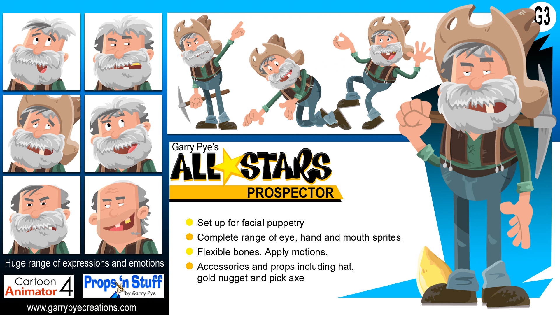 All Stars Prospector - Cartoon Animator/Actor - Reallusion Content Store