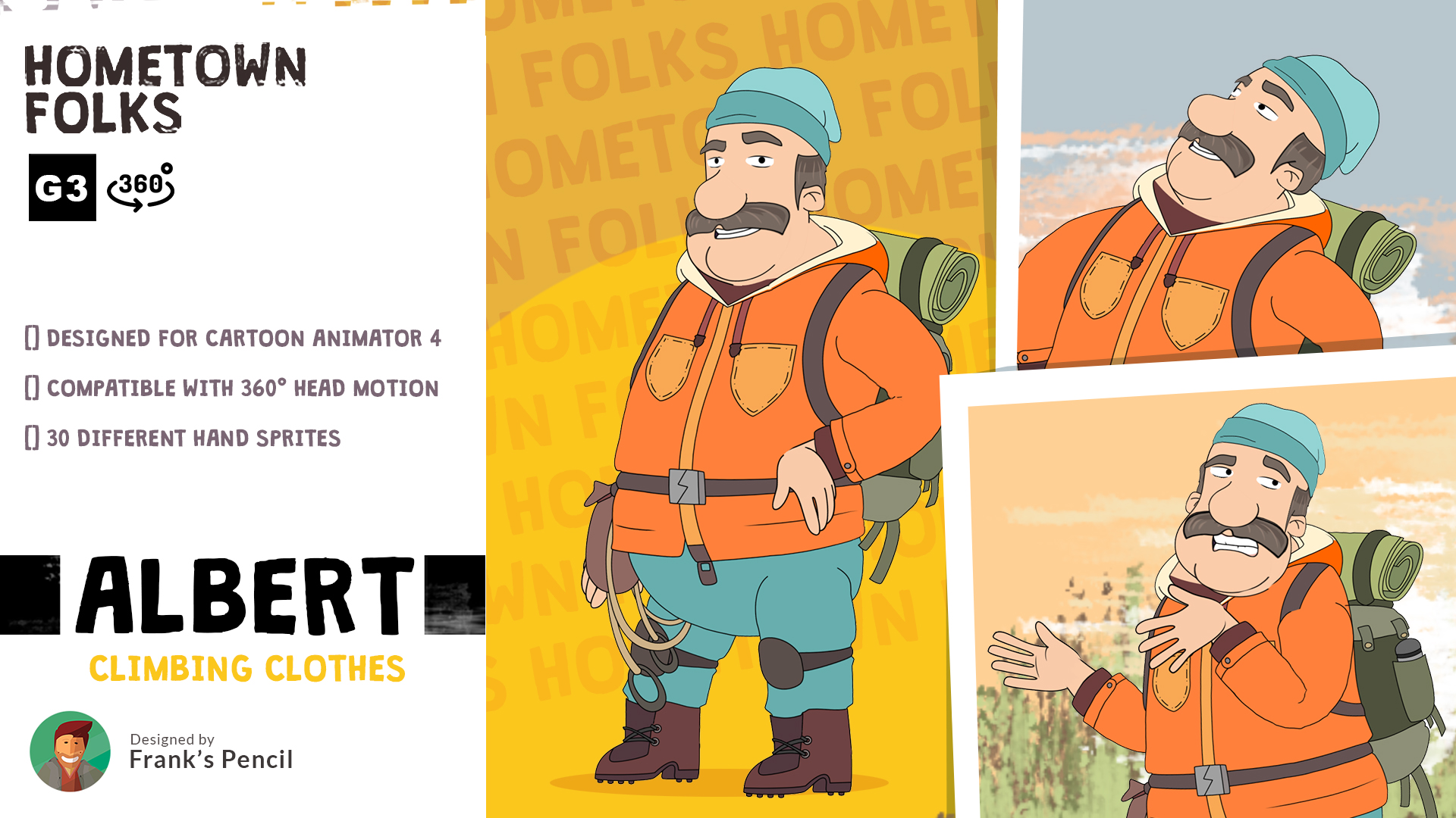 Hometown Folks Albert- Side Climber - Cartoon Animator/Actor ...