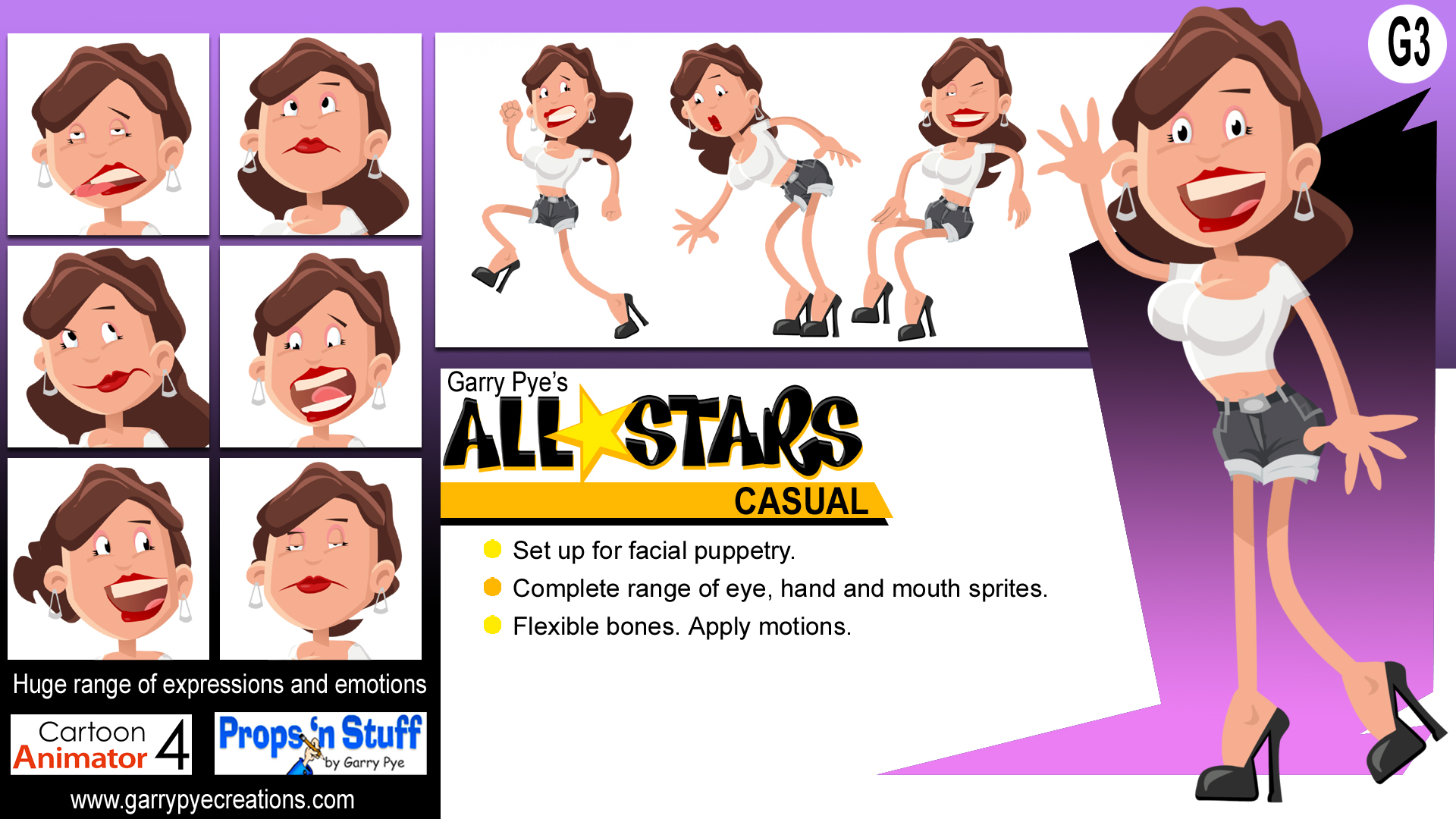 All Stars Amber Casual - Cartoon Animator/Actor - Reallusion Content Store