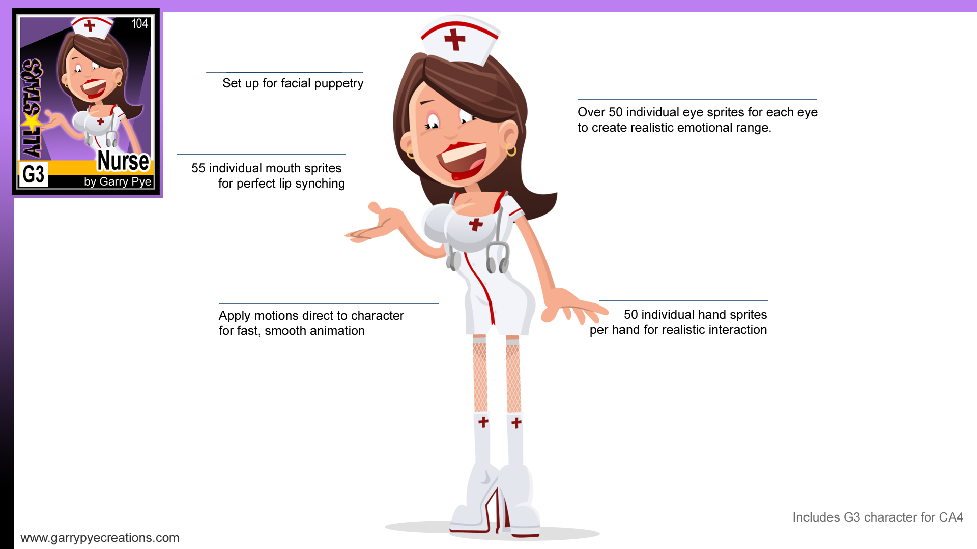 All Stars Nurse Amber - Cartoon Animator/Actor - Reallusion Content Store