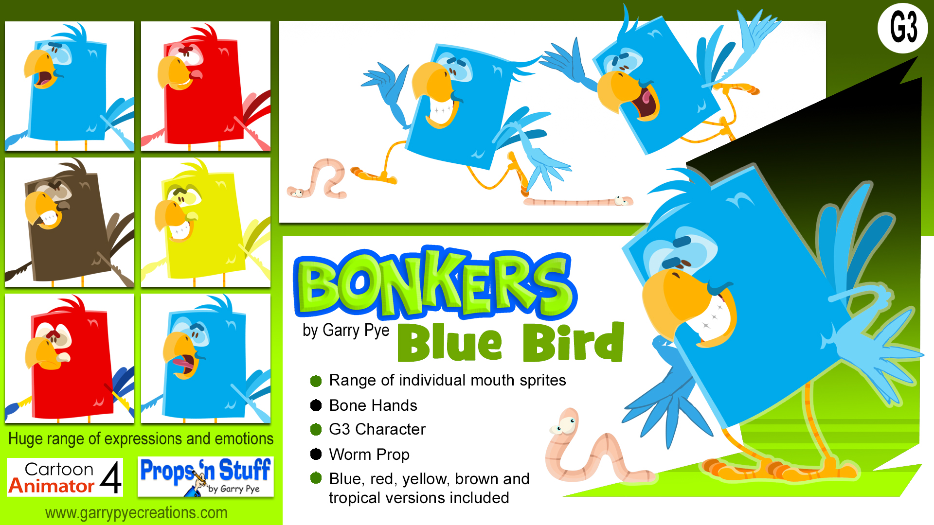 Bonkers Blue Bird - Cartoon Animator/Actor - Reallusion Content Store