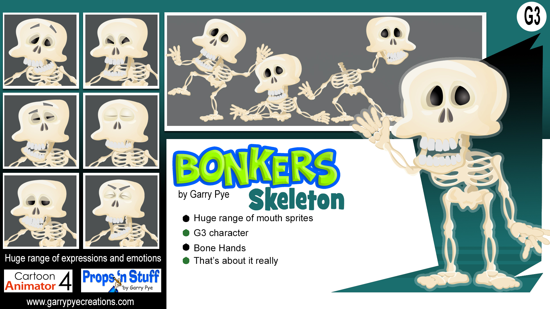 Bonkers Skeleton - Cartoon Animator/Actor - Reallusion Content Store