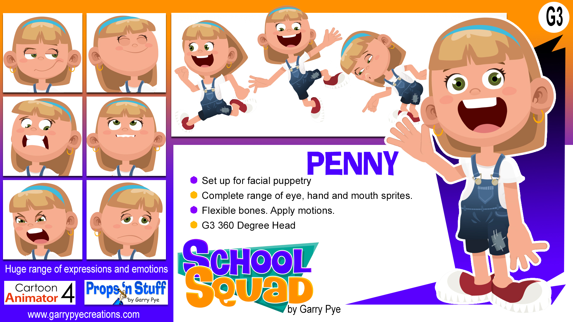 School Squad - Penny - Cartoon Animator/Actor - Reallusion Content Store
