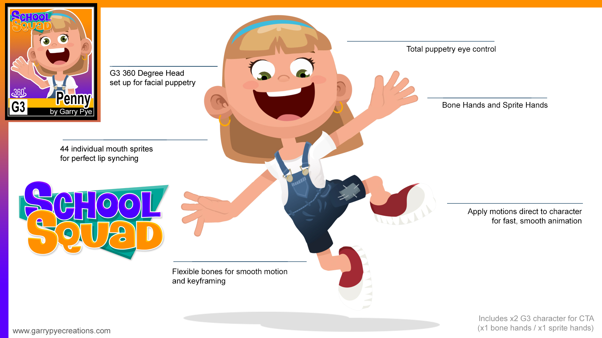 School Squad - Penny - Cartoon Animator/Actor - Reallusion Content Store