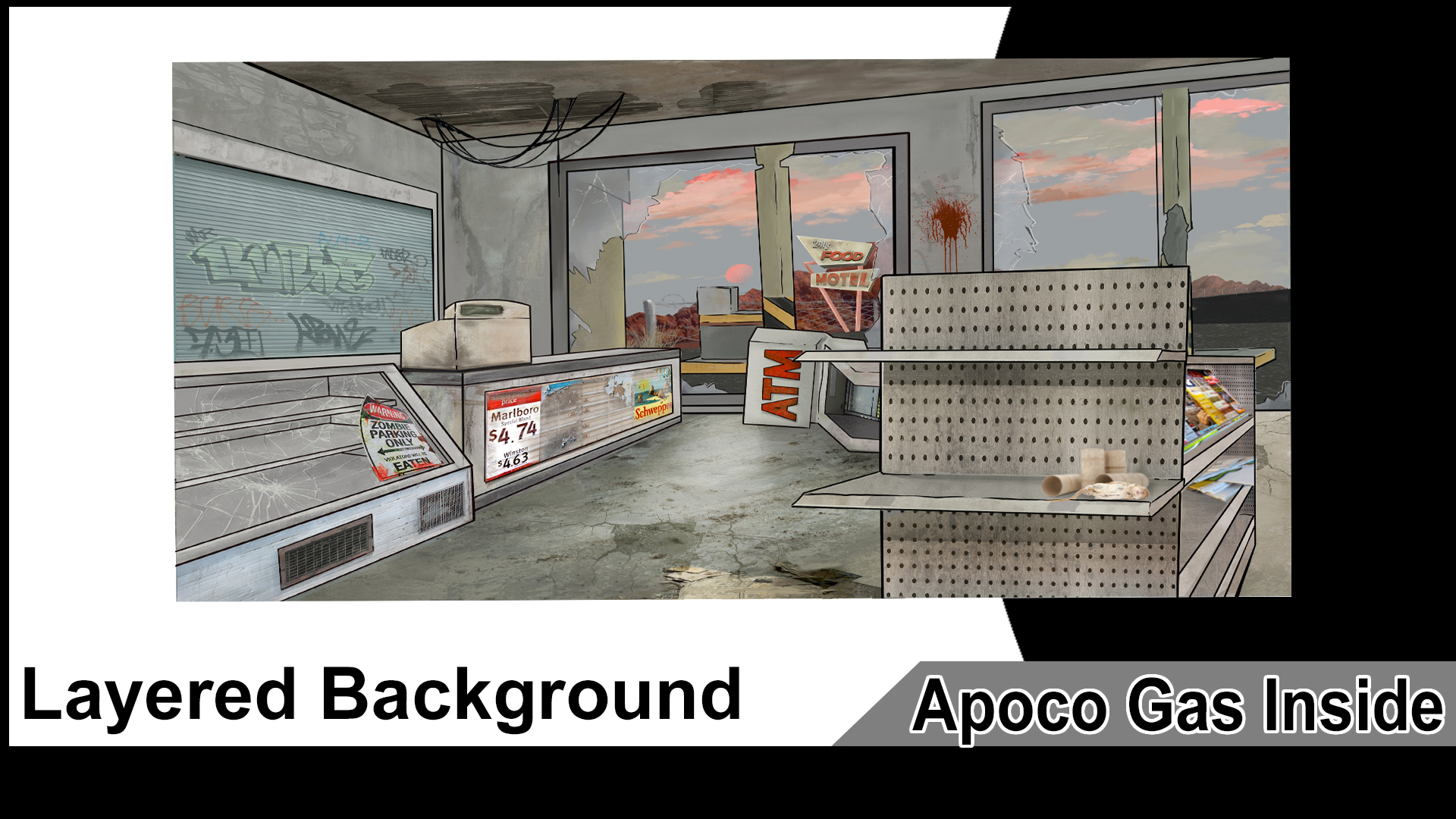 Apocalyptic Gas station interior by Kel harper - Cartoon Animator/Scene ...