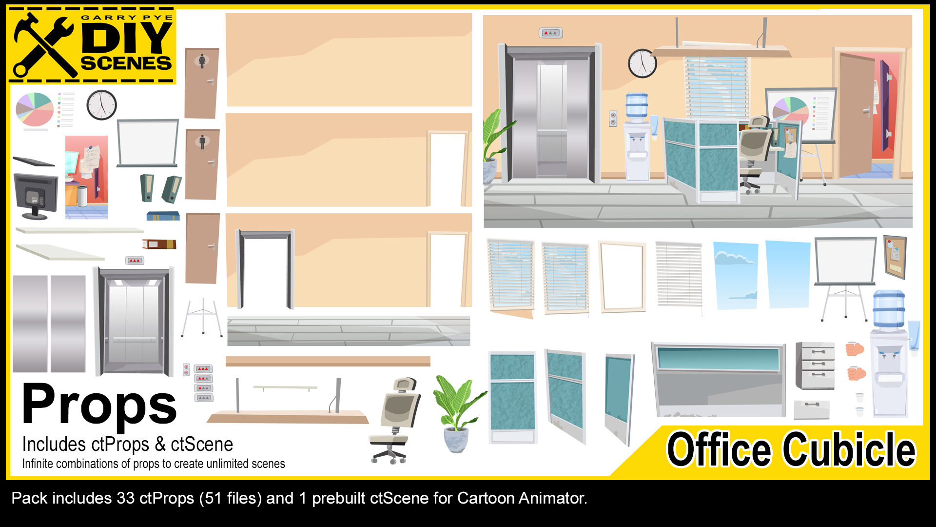 DIY Office Cubicle - Cartoon Animator/Scene - Reallusion Content Store