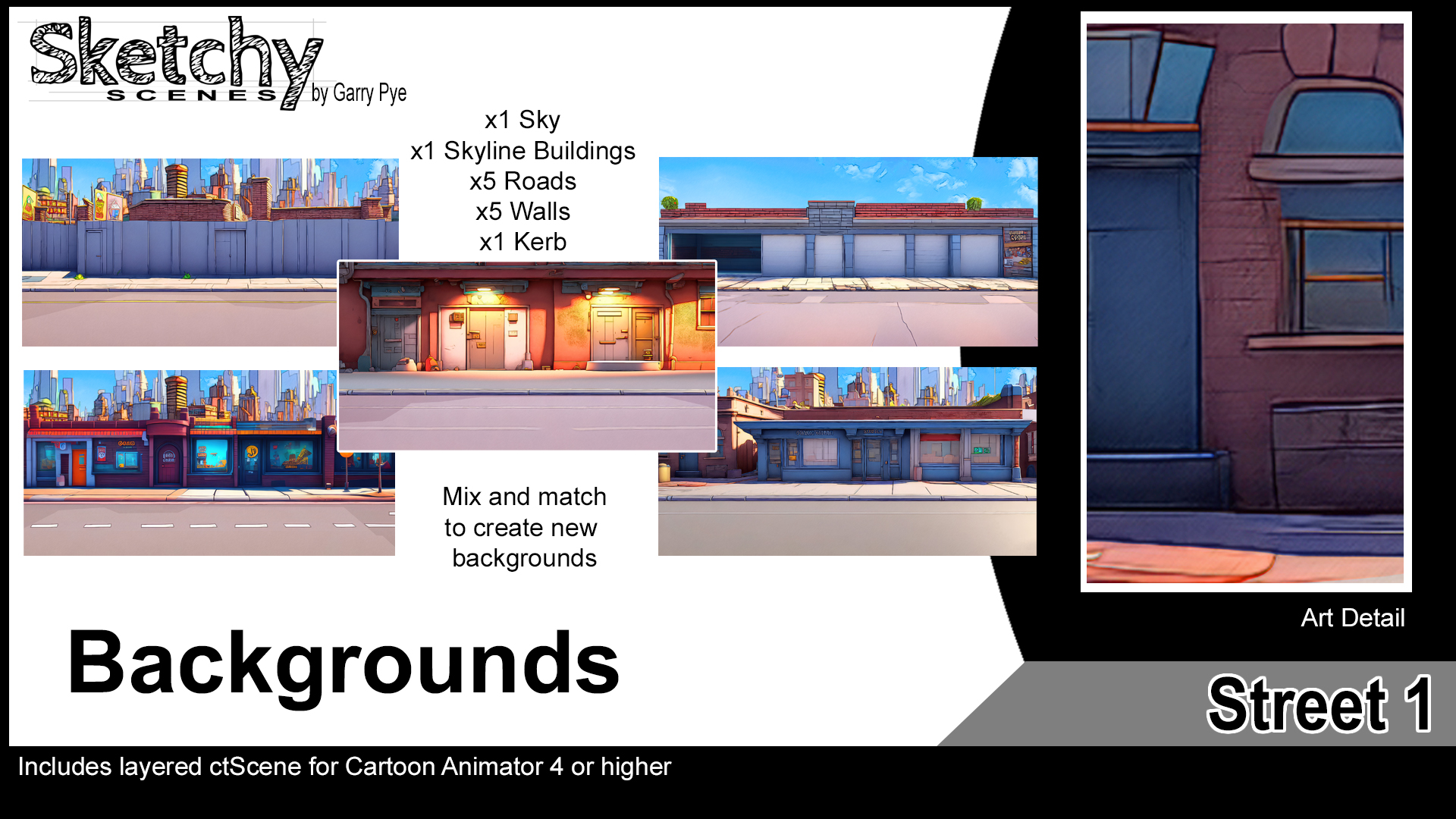 Sketchy Scenes - Street 1 - Cartoon Animator/Scene - Reallusion Content ...