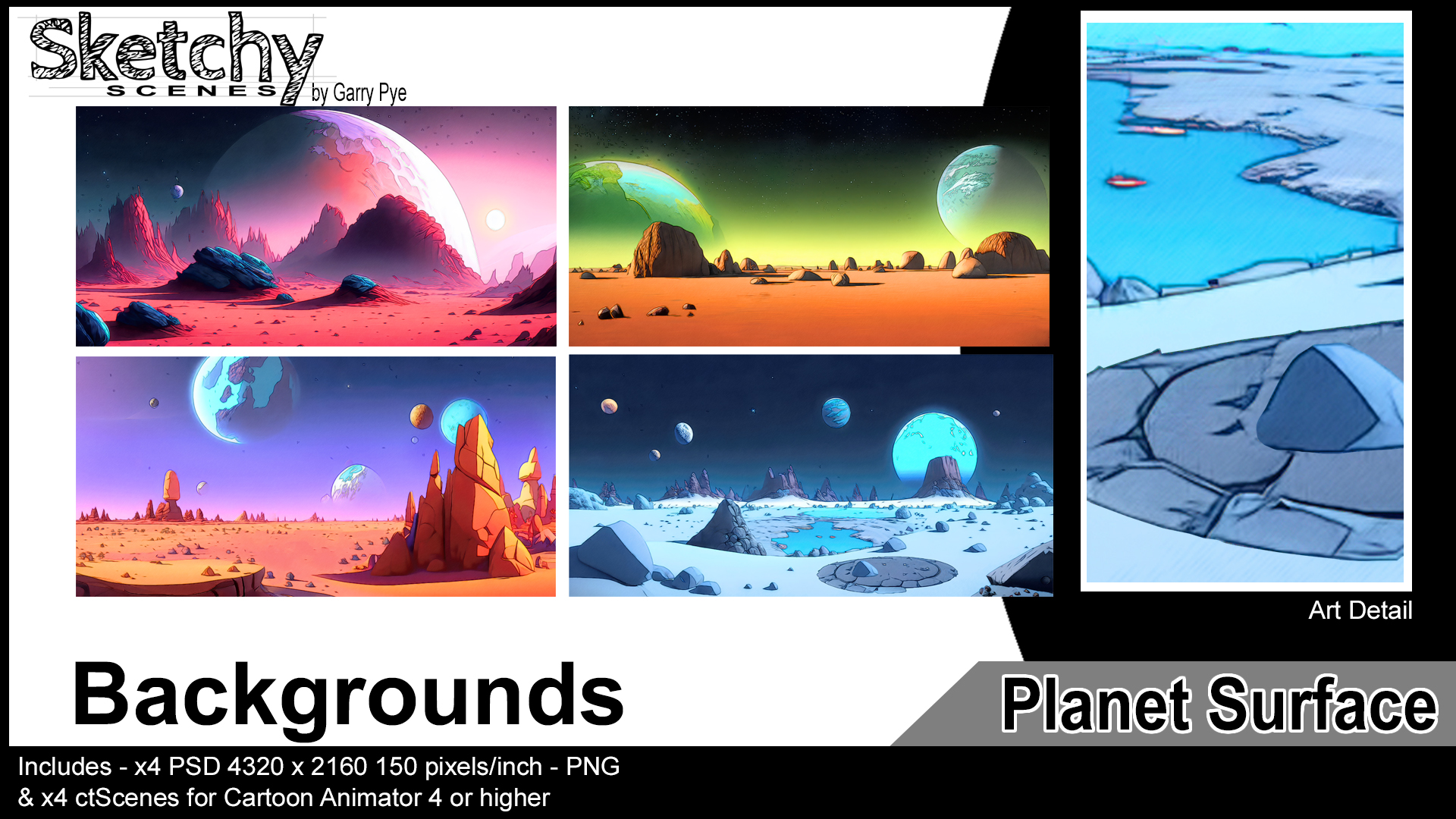 Sketchy Scenes - Planet Surface - Cartoon Animator/Scene - Reallusion ...