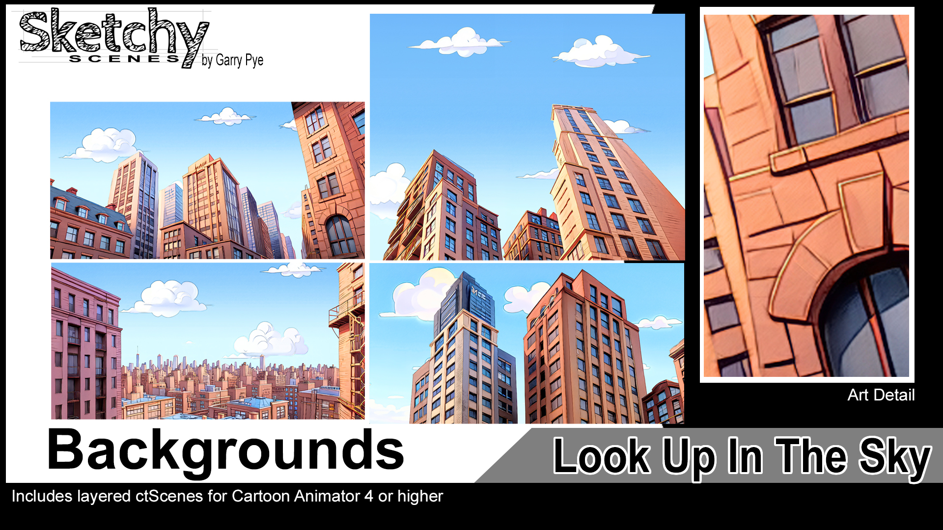 Sketchy Scenes - Look Up In The Sky - Cartoon Animator/Scene - Reallusion Content Store