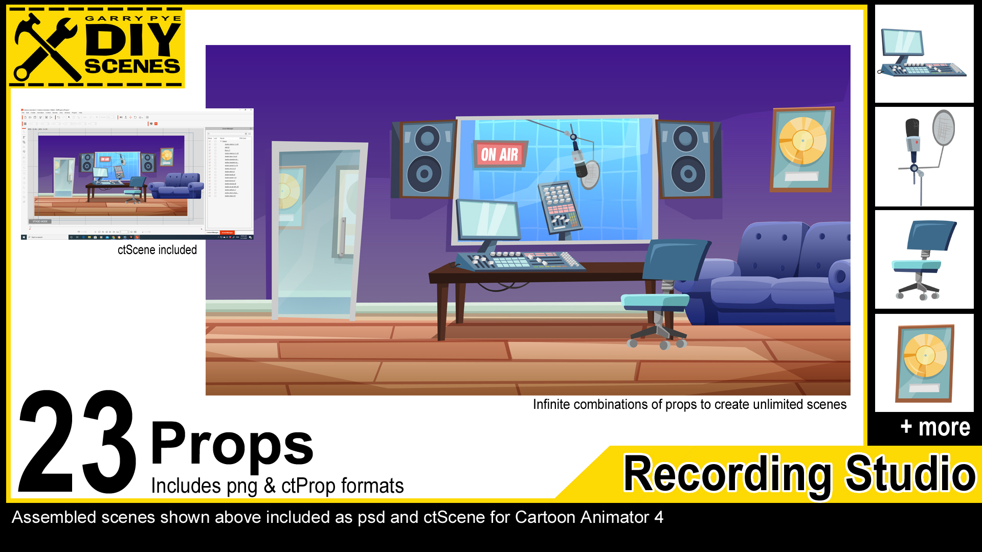 DIY Recording Studio - Cartoon Animator/Scene - Reallusion Content Store