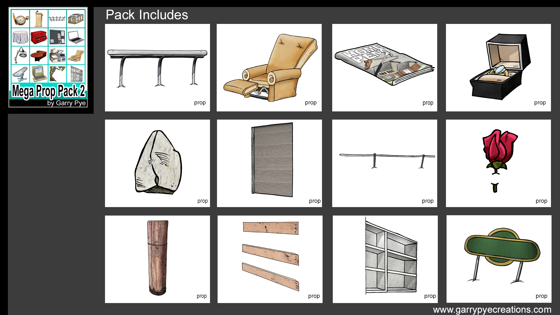 Mega Prop Pack 2 - Cartoon Animator/Scene - Reallusion Content Store