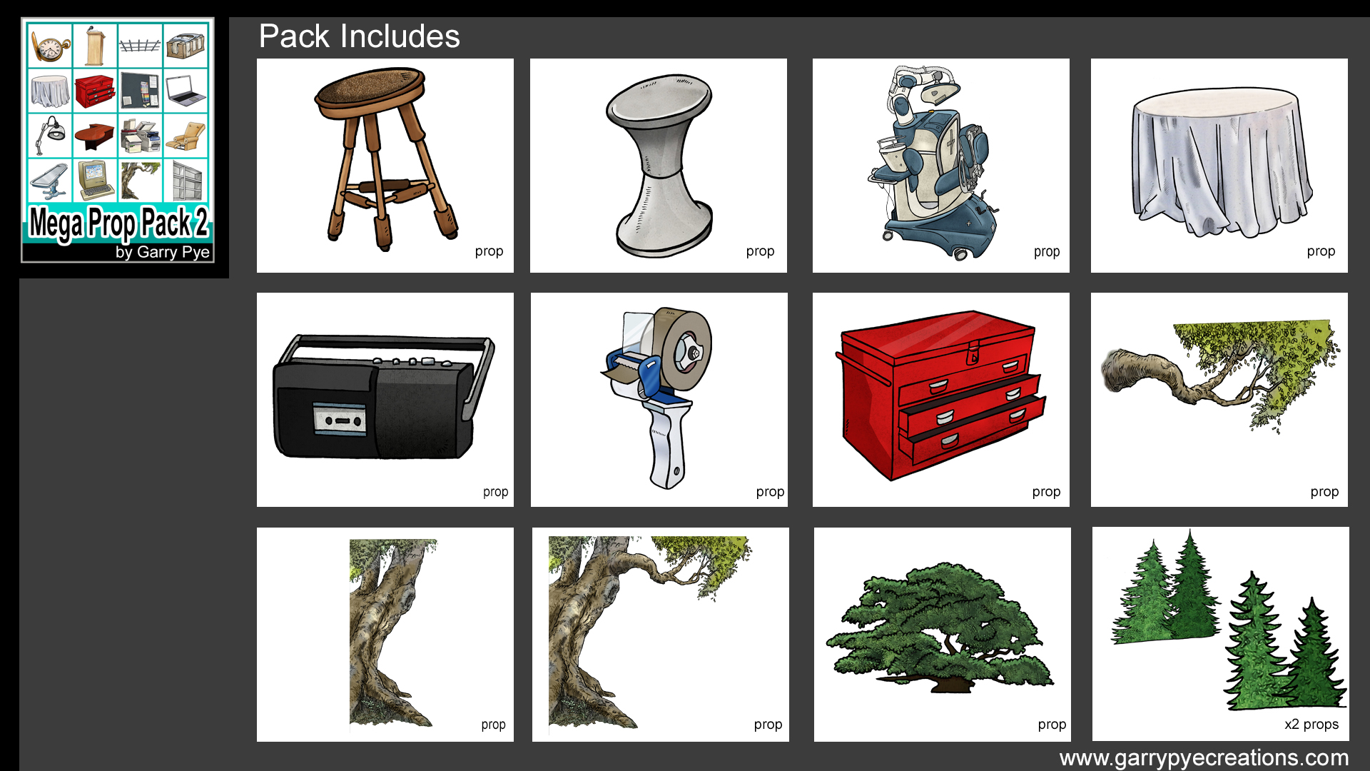 Mega Prop Pack 2 - Cartoon Animator/Scene - Reallusion Content Store