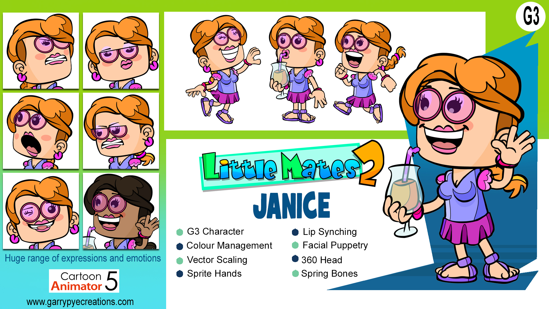 Little Mates 2 - Janice - Cartoon Animator/Actor - Reallusion Content Store