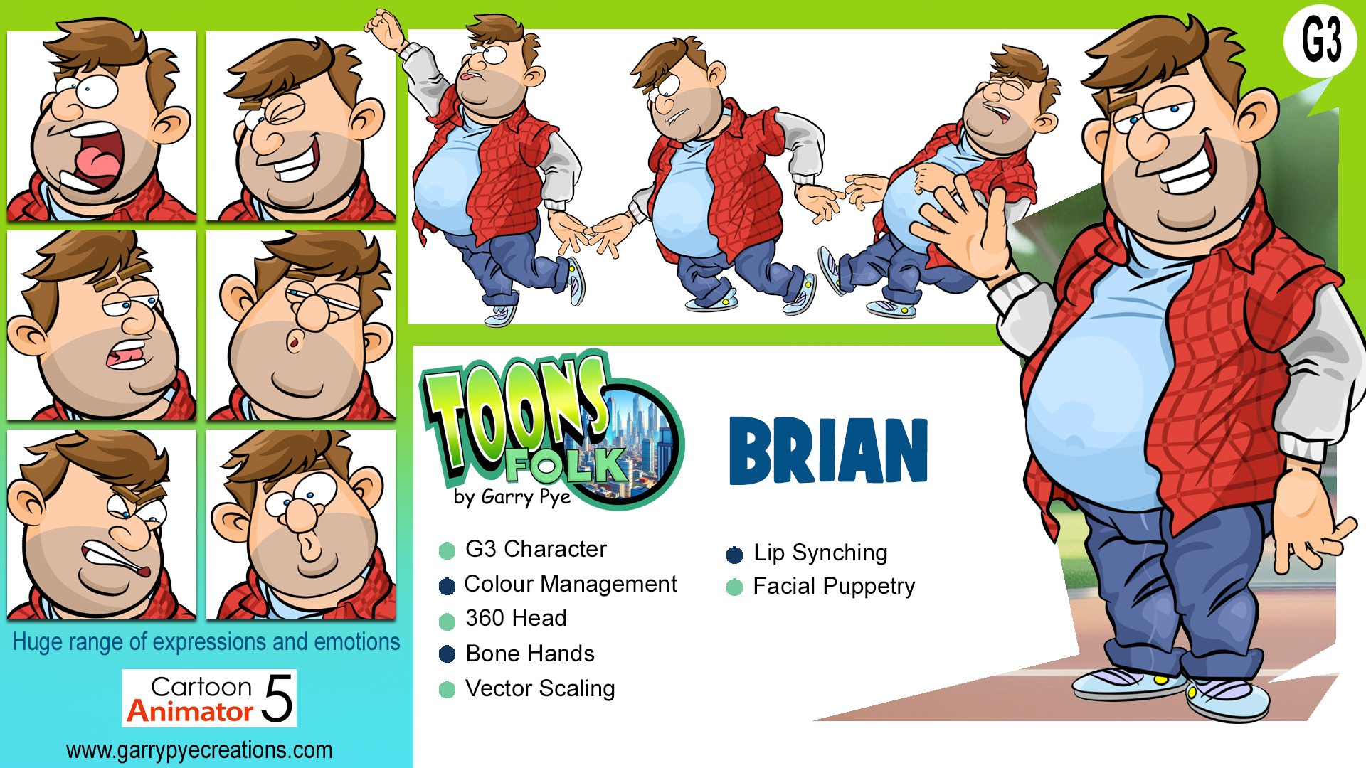 Toons Folk - Brian - Cartoon Animator/Actor - Reallusion Content Store
