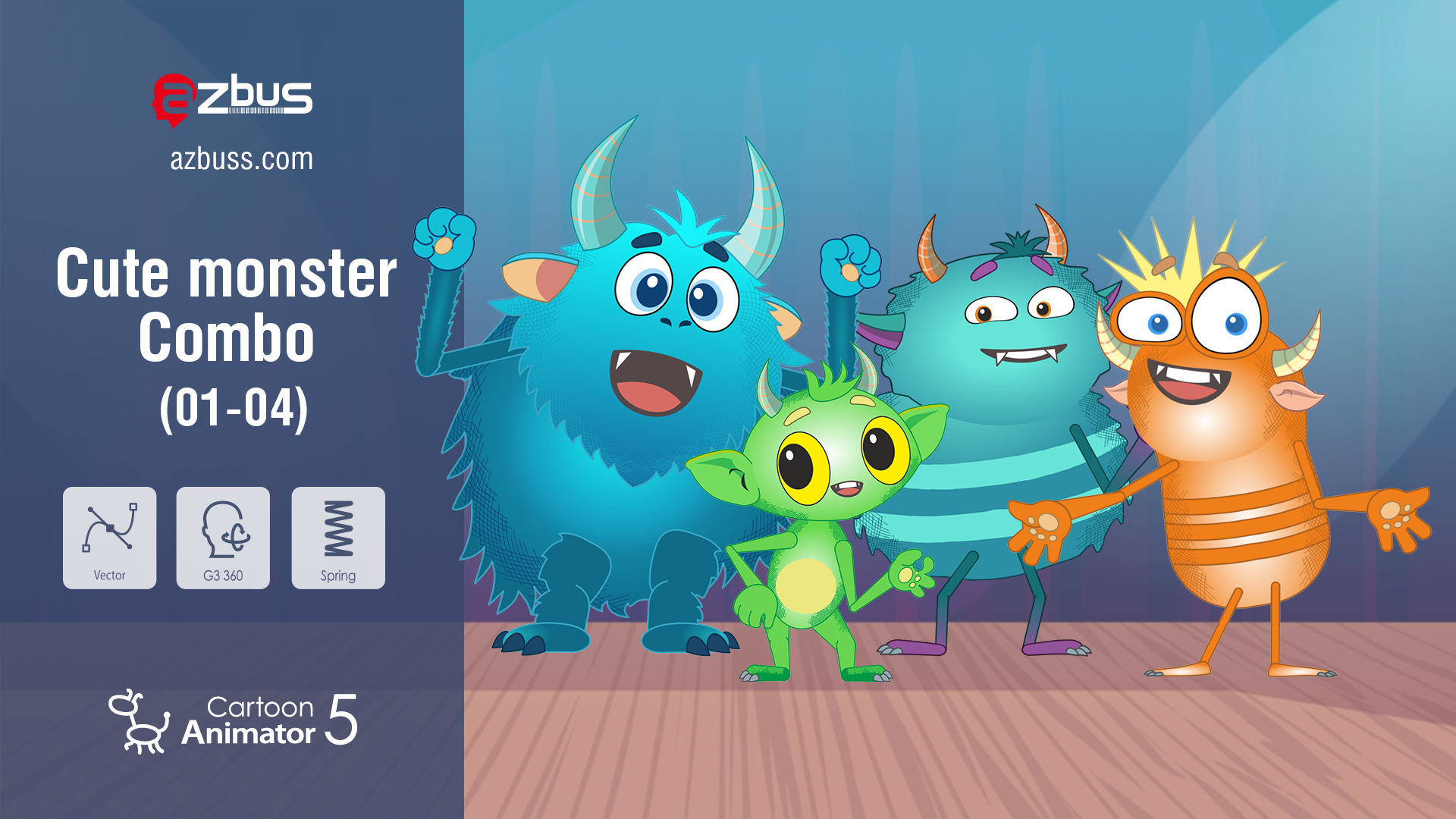 Cute monster Combo (01-04) - Cartoon Animator/Actor - Reallusion ...