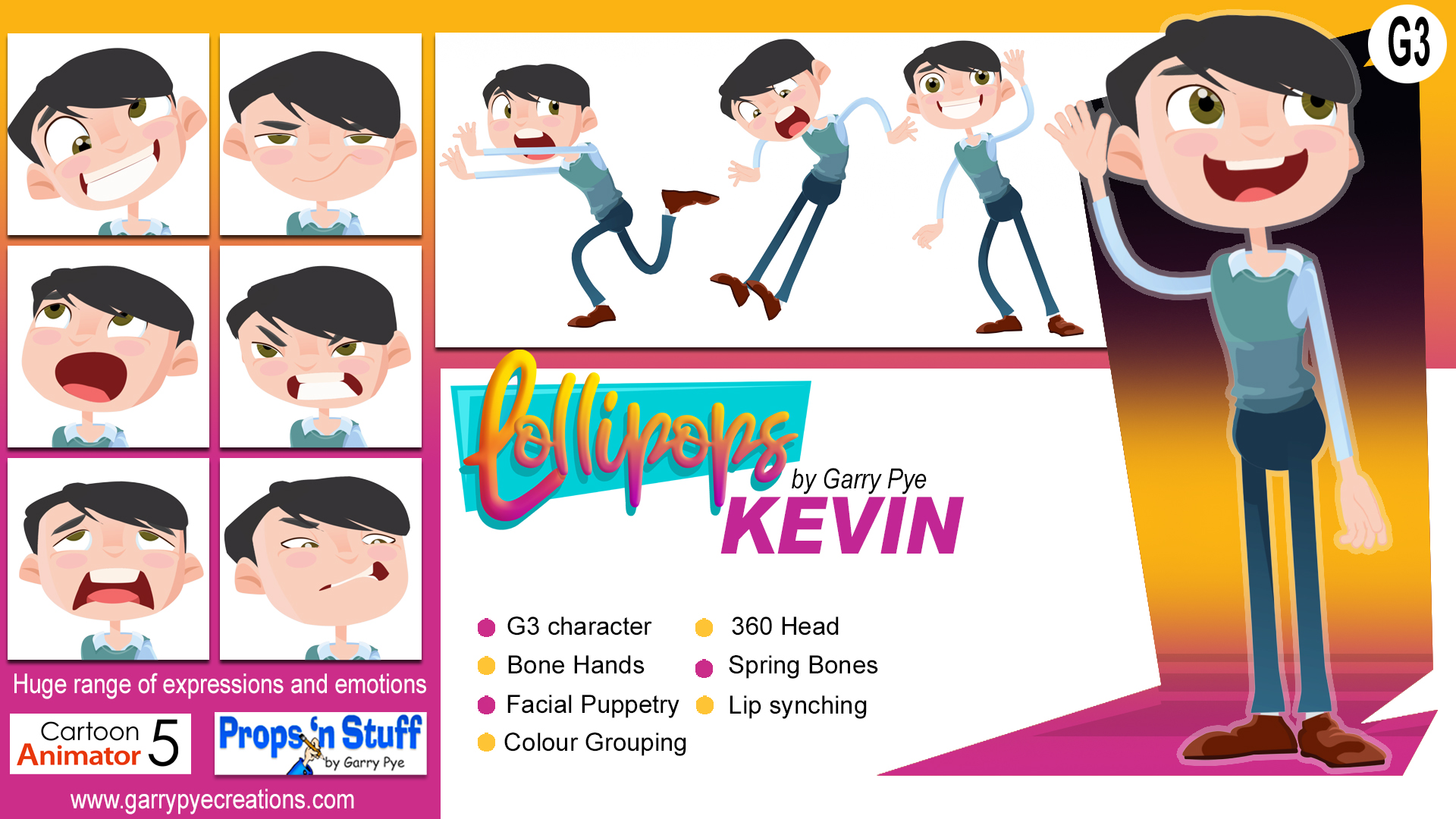 Lollipops - Kevin - Cartoon Animator/Actor - Reallusion Content Store